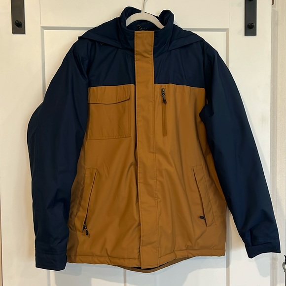 Swiss Tech | Jackets & Coats | Swiss Tech Mens Tan Blue Full Zip Hooded ...